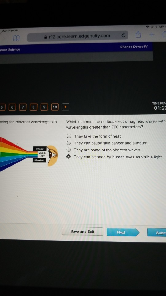 Solved 10:53 PM Mon Nov 18 12.core.learn.edgenuity. MS-Earth | Chegg.com