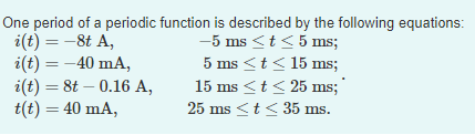 Solved One period of a periodic function is described by the | Chegg.com