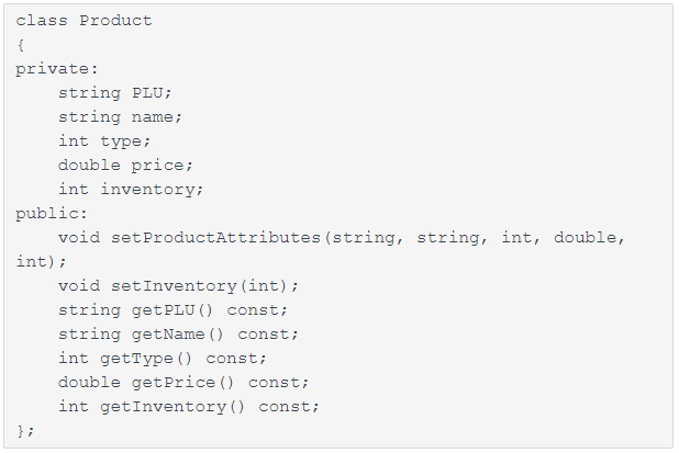 Write in C++ Design a grocery product class named | Chegg.com