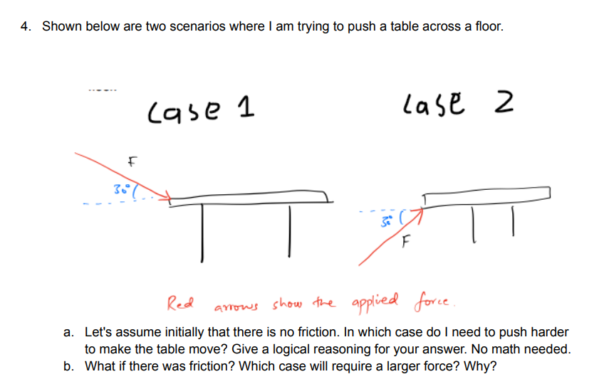 Solved 4. Shown below are two scenarios where I am trying to | Chegg.com