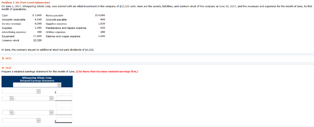Solved Problem 1-3A (Part Level Submission) On june 1, 2017, | Chegg.com