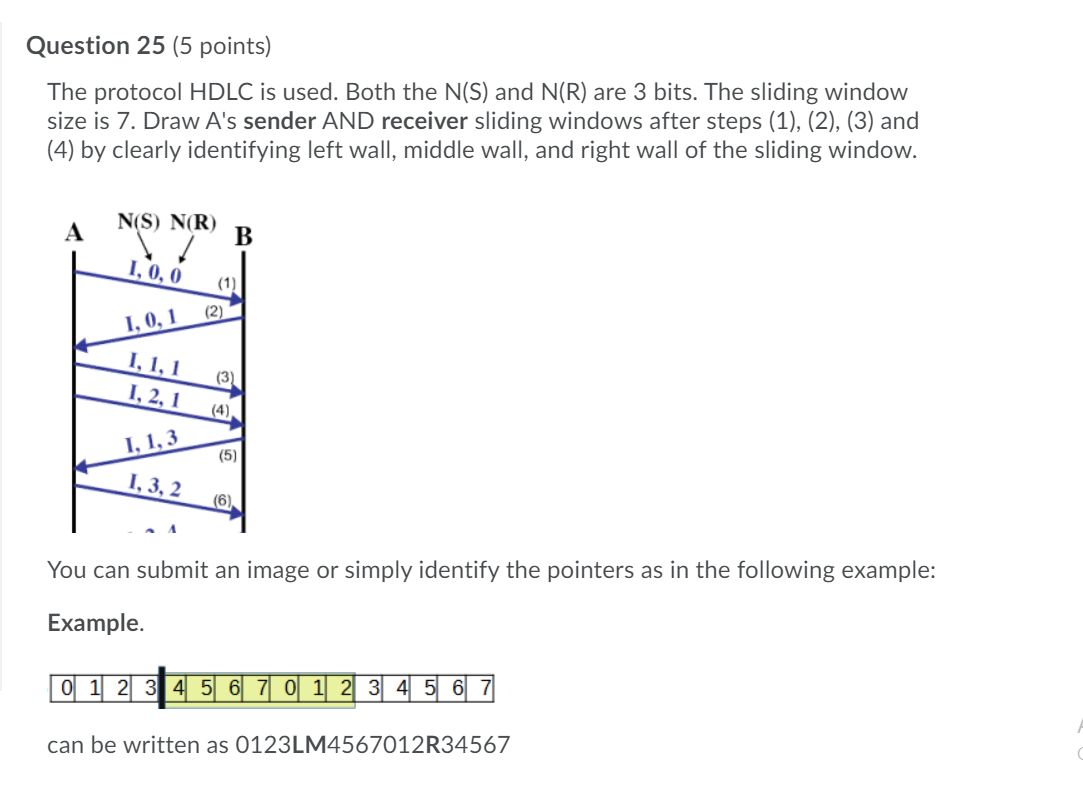 Solved Question 25 (5 points) The protocol HDLC is used. | Chegg.com