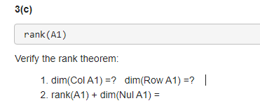 Solved A1 \% display A1 first N1 = null(A1, 'r') \% each | Chegg.com