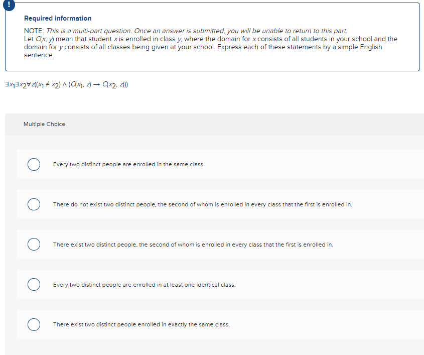 Solved Required information NOTE: This is a multi-part | Chegg.com