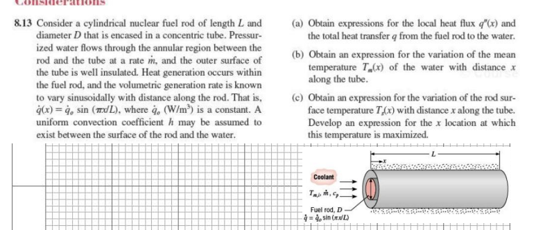 Solved 8.13 Consider a cylindrical nuclear fuel rod of | Chegg.com