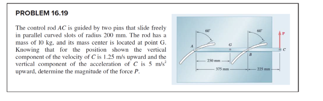 Solved PROBLEM 16.19 The control rod AC is guided by two | Chegg.com