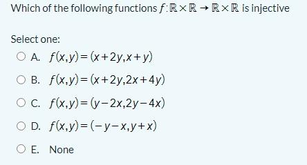 Solved Which of the following functions f:RxR + Rx R is | Chegg.com