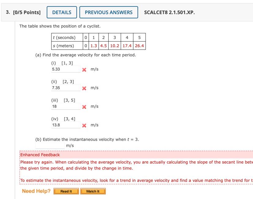 Solved 3. [0/5 Points] DETAILS PREVIOUS ANSWERS SCALCET8 | Chegg.com