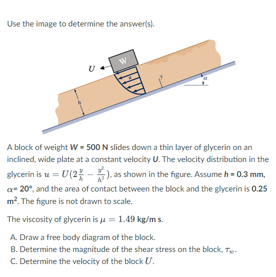 Solved Use the image to determine the answer(s). A block of | Chegg.com