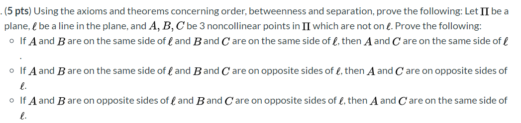 Solved .(5 pts) Using the axioms and theorems concerning | Chegg.com