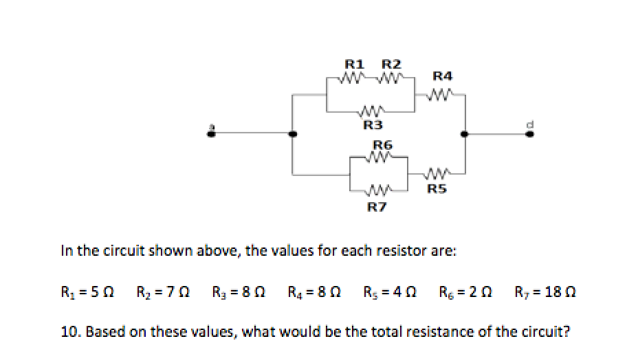 Solved R1 R2 R4 R3 R6 m R5 R7 In the circuit shown above, | Chegg.com
