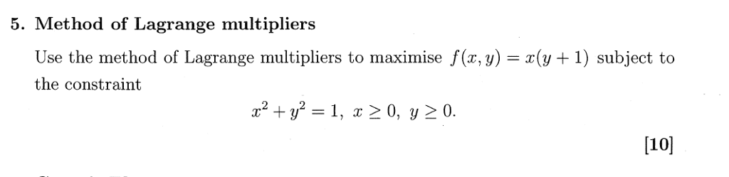 Solved 5. Method of Lagrange multipliers Use the method of | Chegg.com