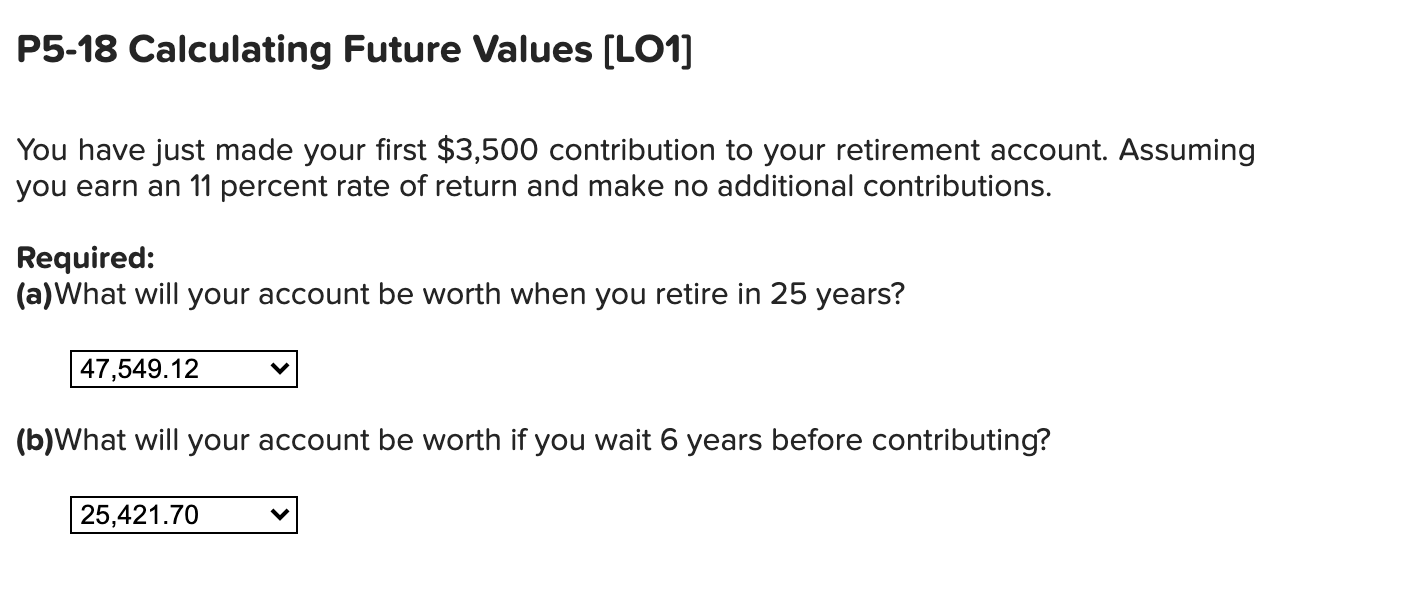 Solved P5-18 Calculating Future Values (LO1] You have just | Chegg.com