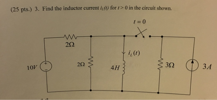 Solved Find the inductor current iL(t) for t > 0 in the | Chegg.com
