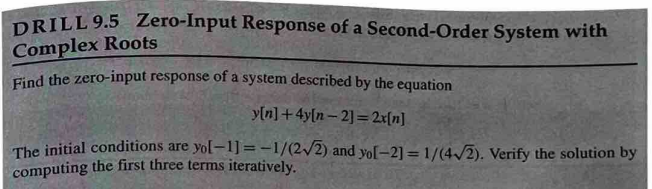Solved DRILL 9.5 Zero-Input Response of a Second-Order | Chegg.com