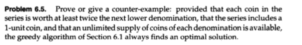 Solved Problem 6.5. Prove or give a counter-example: | Chegg.com