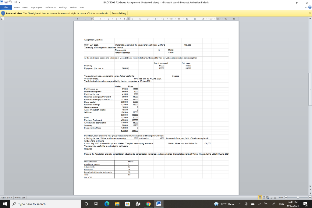X 2 W 90 BACC3003 A2 Group Assignment (Protected | Chegg.com