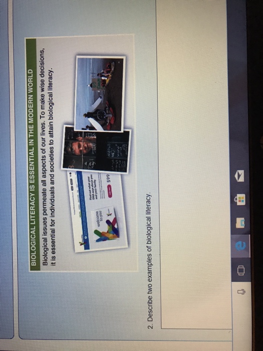 Solved BIOLOGICAL LITERACY IS ESSENTIAL IN THE MODERN WORLD | Chegg.com