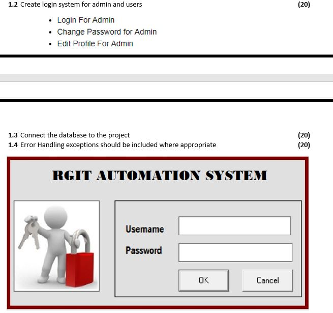 (20) 1.2 Create login system for admin and users • | Chegg.com