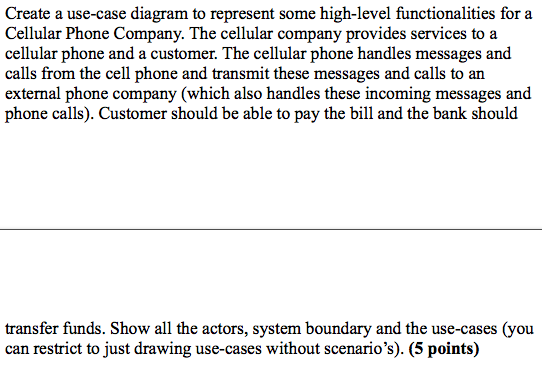 Solved Create a use-case diagram to represent some | Chegg.com