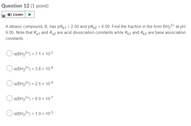 Solved Question 12 (1 point) Listen A dibasic compound, B, | Chegg.com