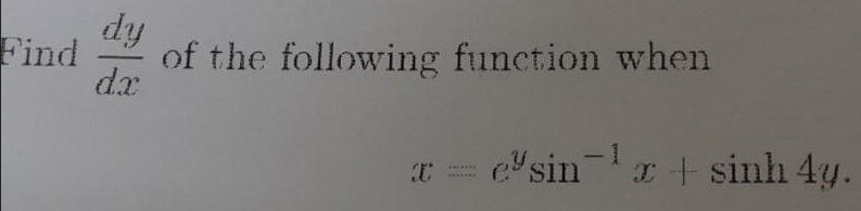 Solved Find dxdy of the following function when | Chegg.com