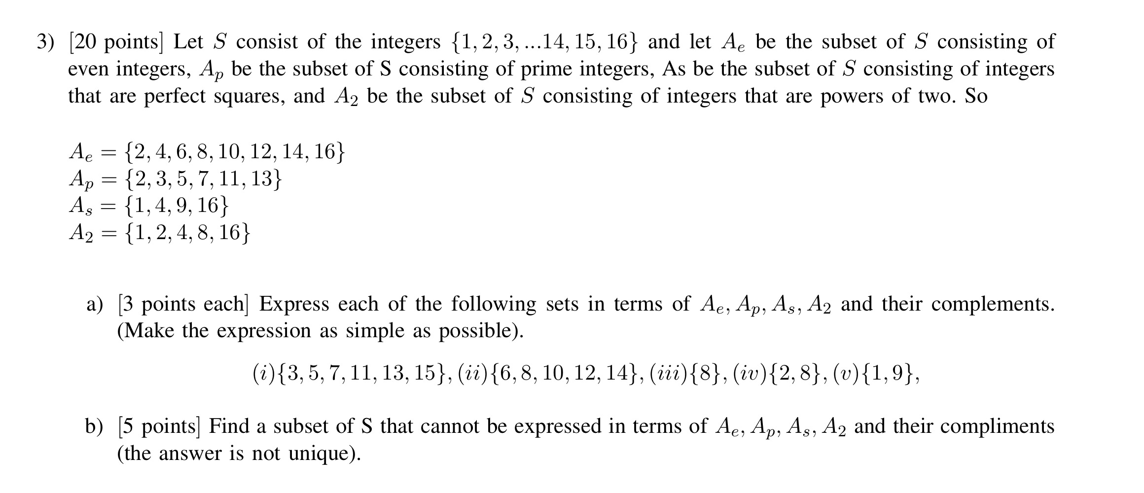 Solved [20 ﻿points] ﻿Let S ﻿consist of the integers | Chegg.com