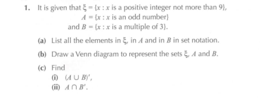 Solved 1. It is given that ξ={x:x is a positive integer not | Chegg.com