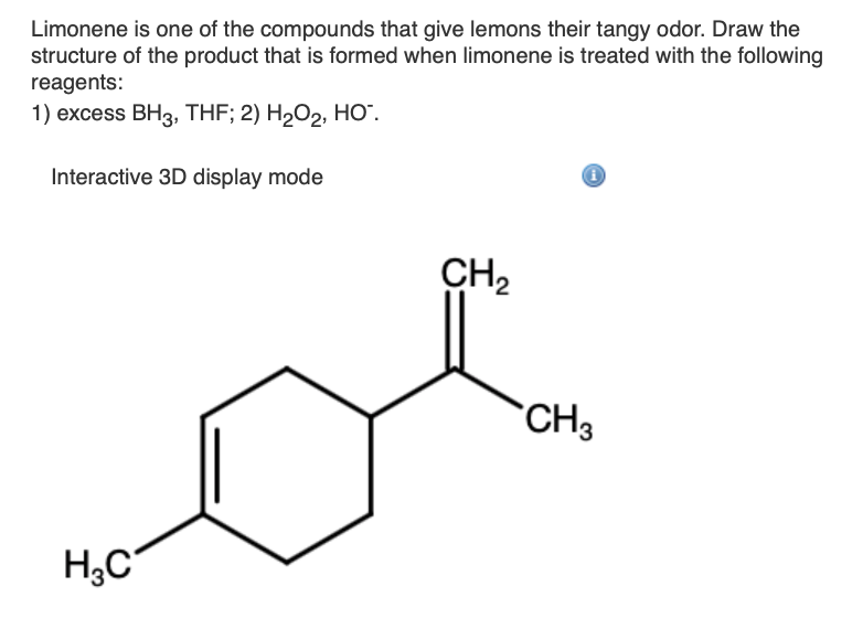 Solved Limonene is one of the compounds that give lemons | Chegg.com