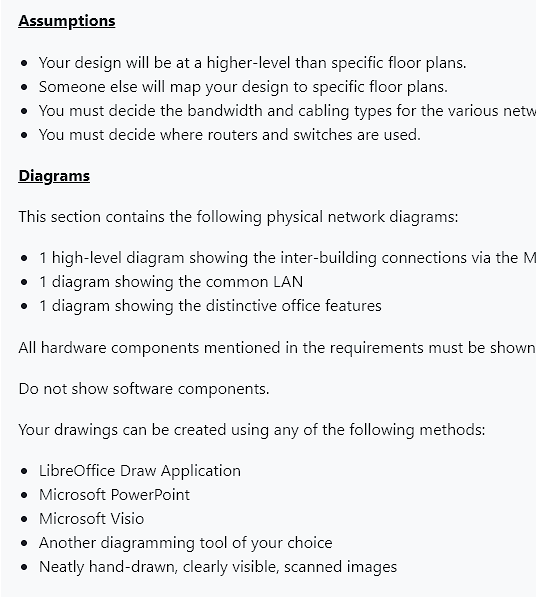 Solved You are to create a high-level network design for a | Chegg.com
