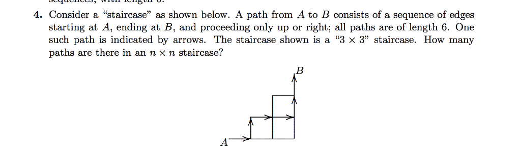 4. Consider a "staircase" as shown below. A path from | Chegg.com