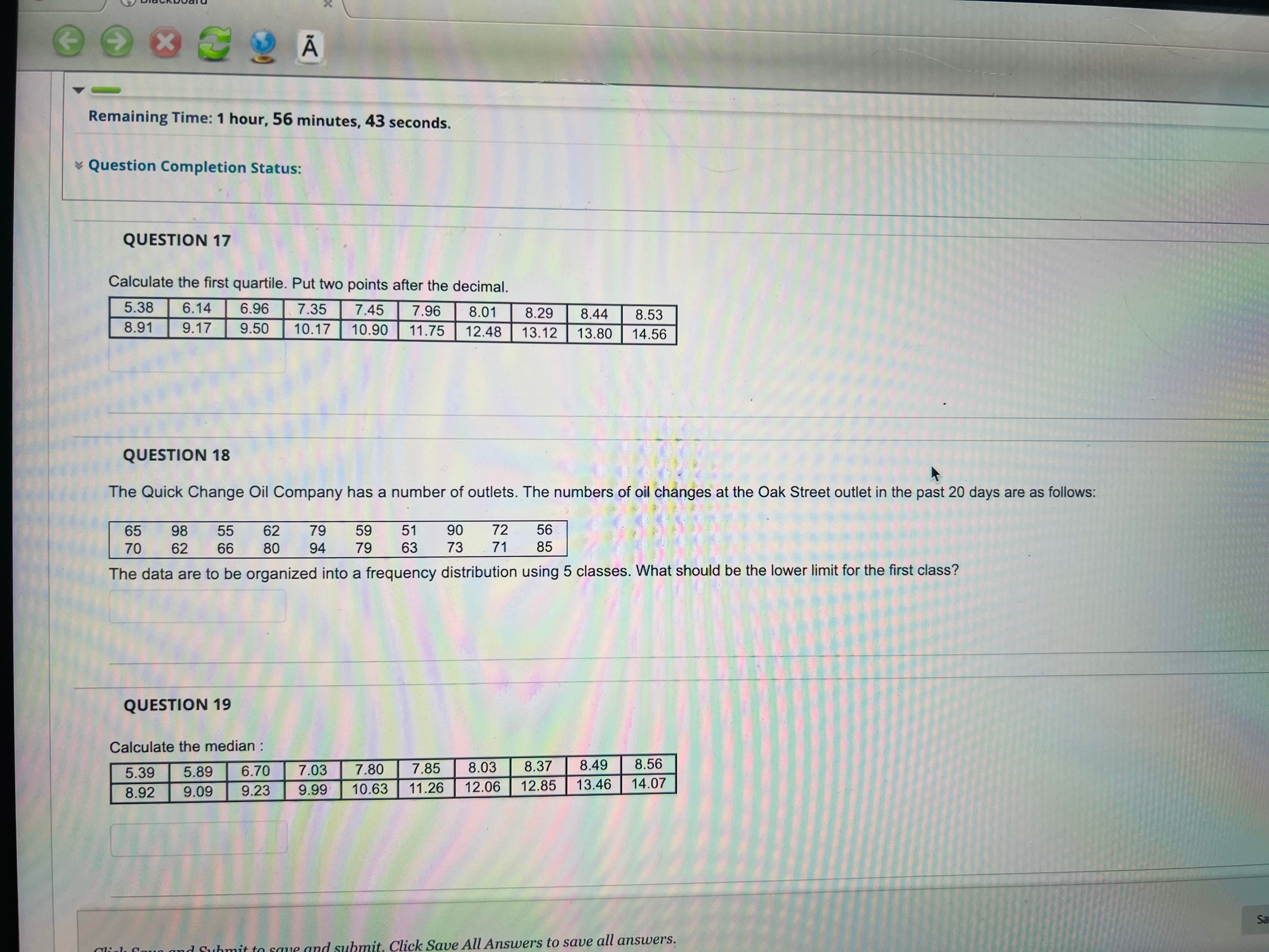 Solved Calculate the first quartile. Put two points after | Chegg.com