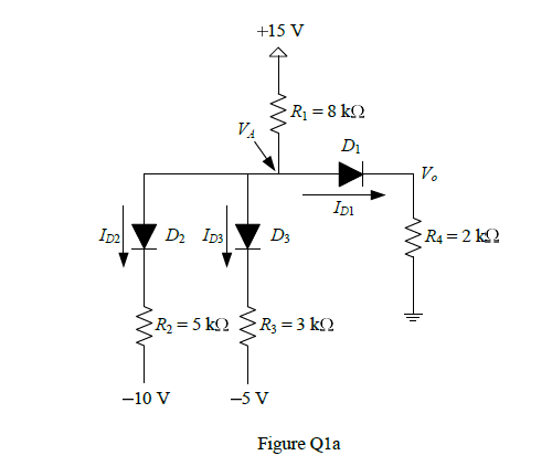 Solved The cut-off voltage of each diode in the circuit | Chegg.com