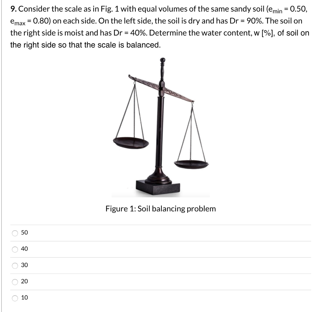 Solved 9. Consider the scale as in Fig. 1 with equal volumes | Chegg.com