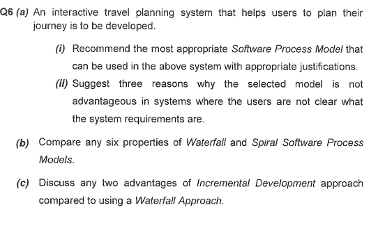 Solved Q6 (a) An interactive travel planning system that | Chegg.com