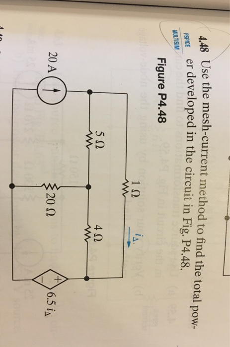 Solved use the mesh current method to fin the total power | Chegg.com