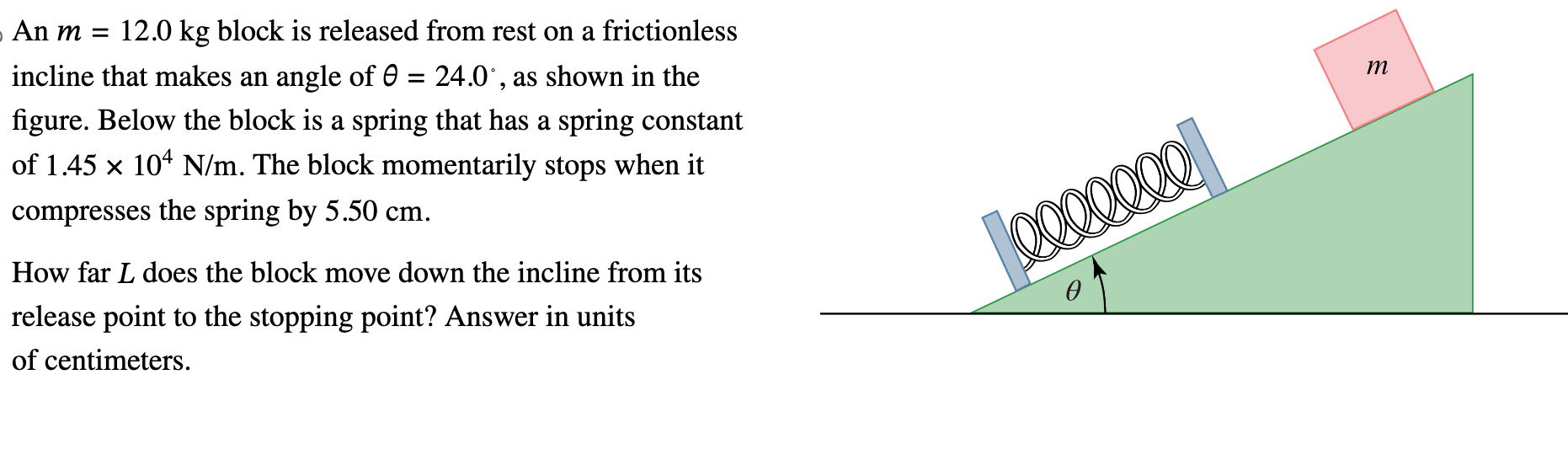 Solved An m=12.0 kg block is released from rest on a | Chegg.com