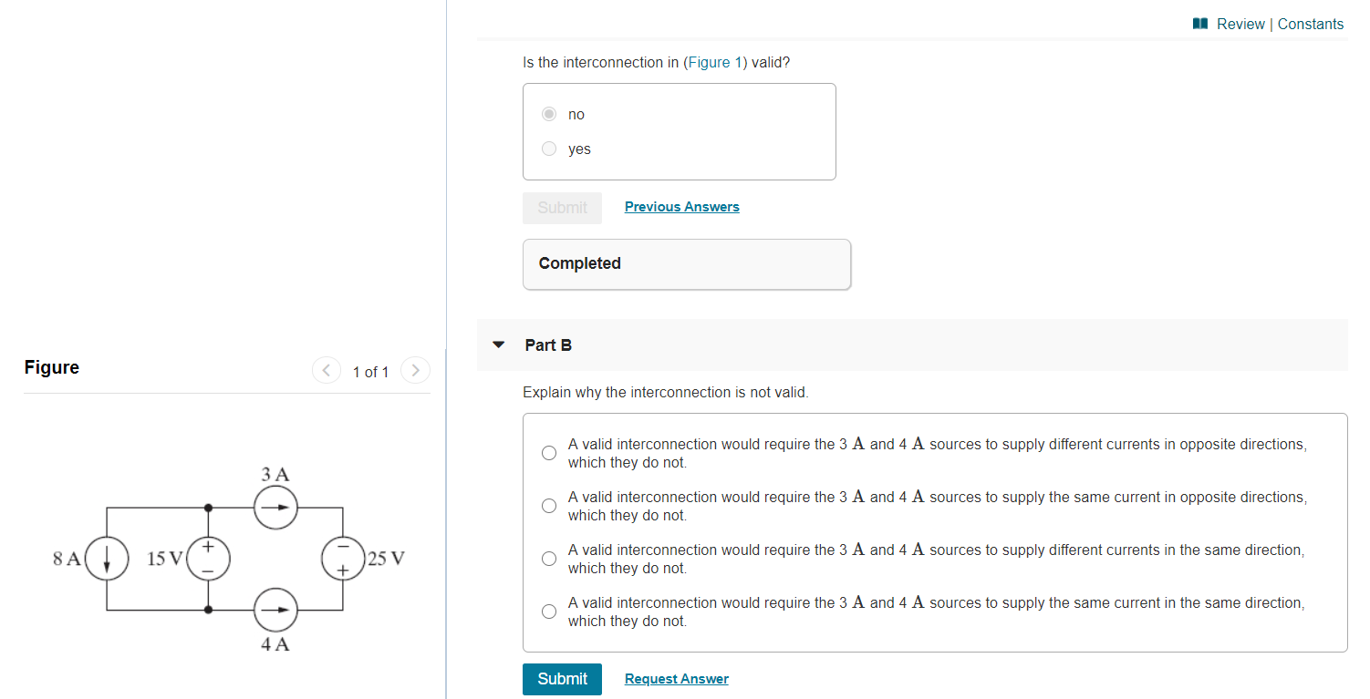 Solved 1 Review Constants Is the interconnection in (Figure | Chegg.com