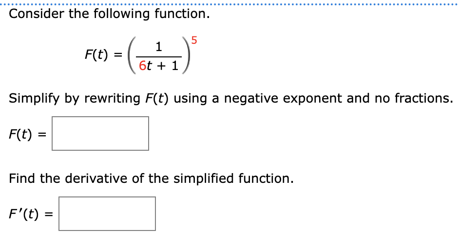 Solved Differentiate the function. F(t)=t7+e7 | Chegg.com