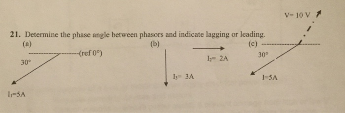 Solved 21. Determine the phase angle between phasors and | Chegg.com