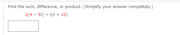 Solved Find the sum, difference, or product. (Simplify your | Chegg.com