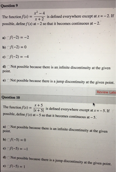 Solved Question 9 2 The function C is defined everywhere | Chegg.com