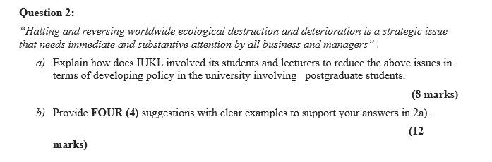Solved Question 2: "Halting and reversing worldwide | Chegg.com