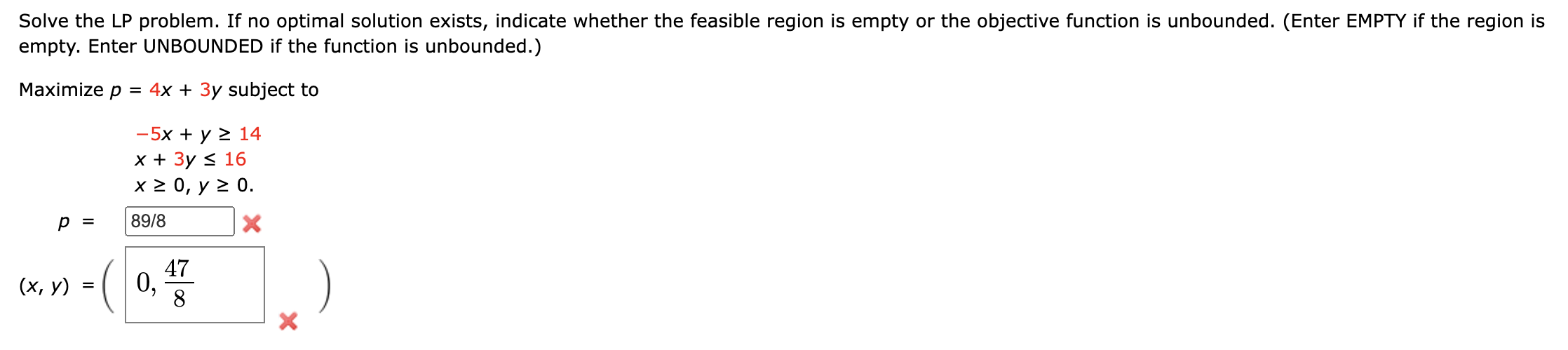 Solved Solve the LP problem. If no optimal solution exists, | Chegg.com