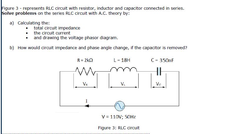 Solved igure 3 - represents RLC circuit with resistor, | Chegg.com