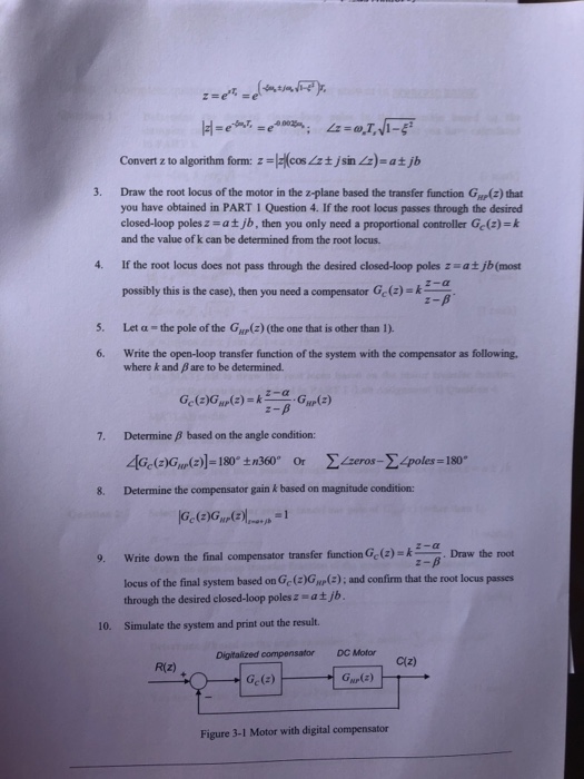 Solved PART 3: Design a digital controller for the DC motor | Chegg.com