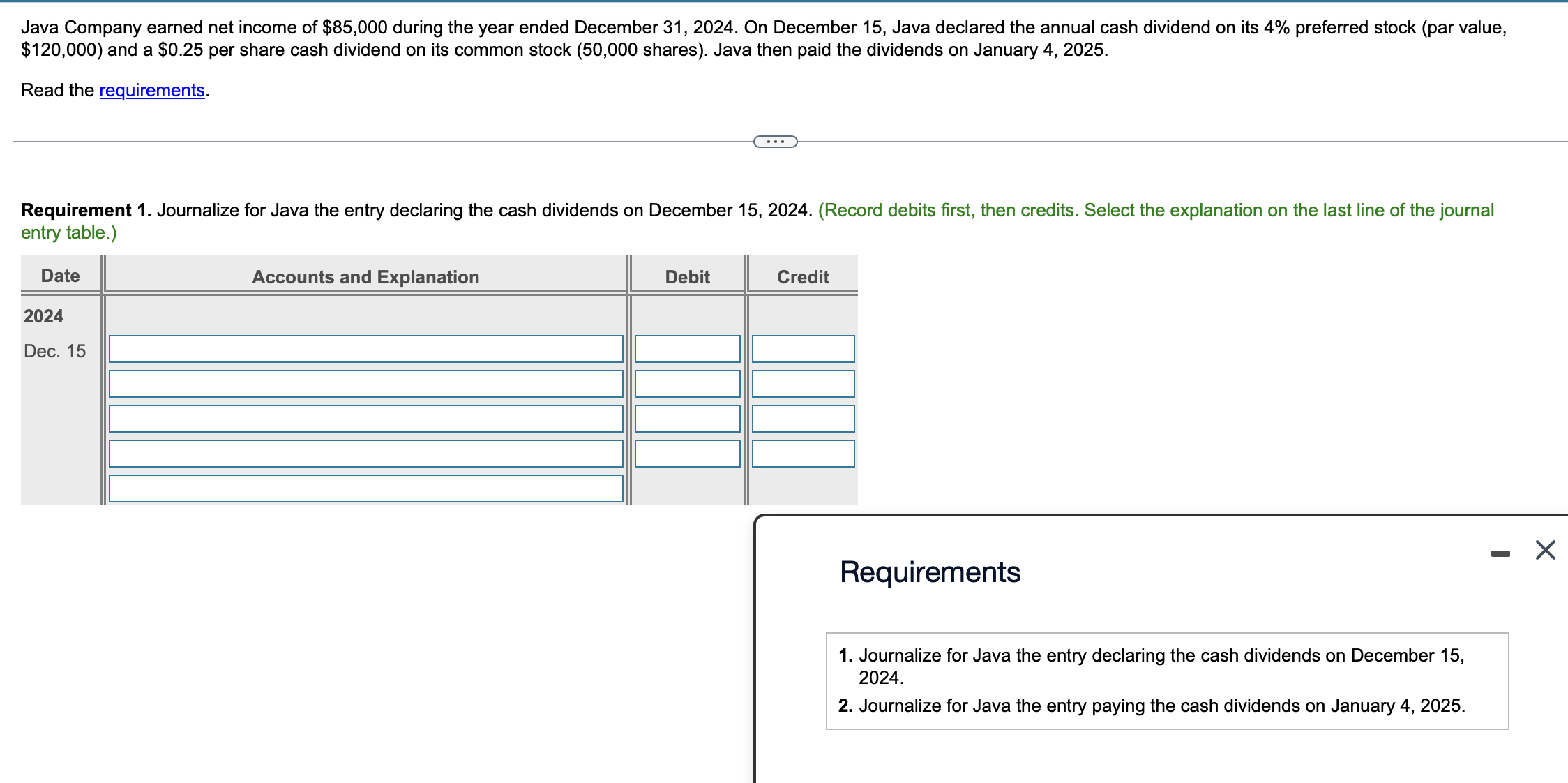 Solved RequirementsJournalize for Java the entry declaring | Chegg.com