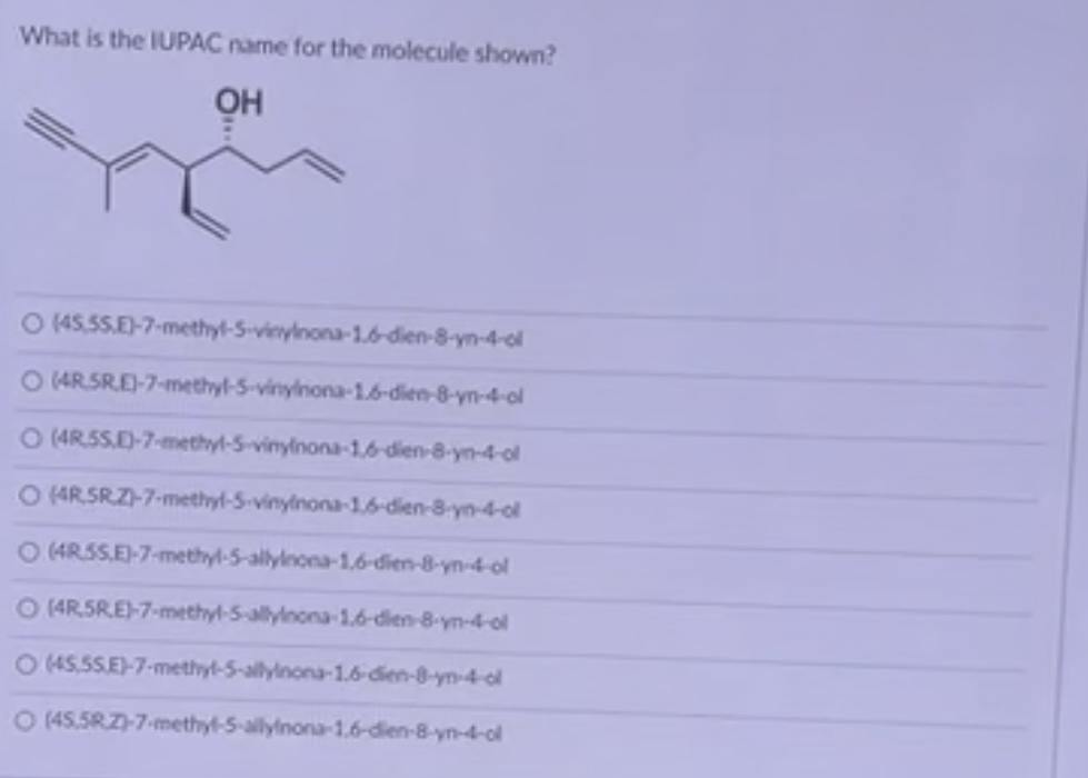 Solved Please help with the IUPAC name for the molecule | Chegg.com