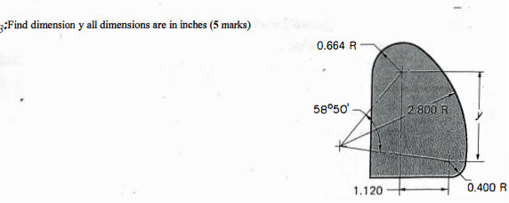 Solved * Find dimension y all dimensions are in inches (5 | Chegg.com
