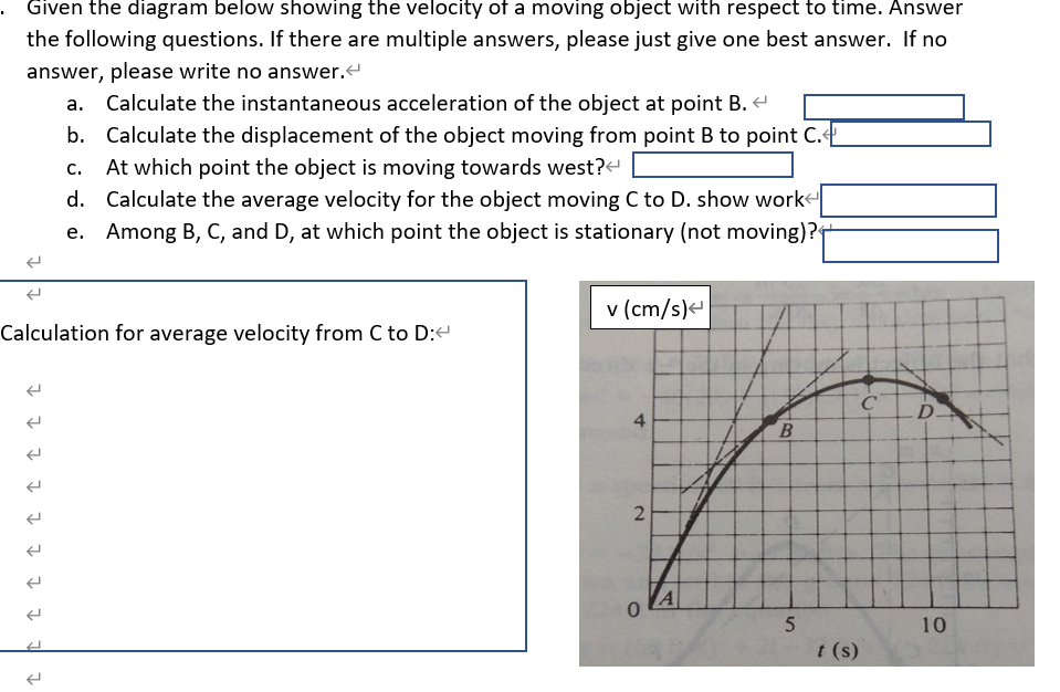 Solved Given the diagram below showing the velocity of a | Chegg.com
